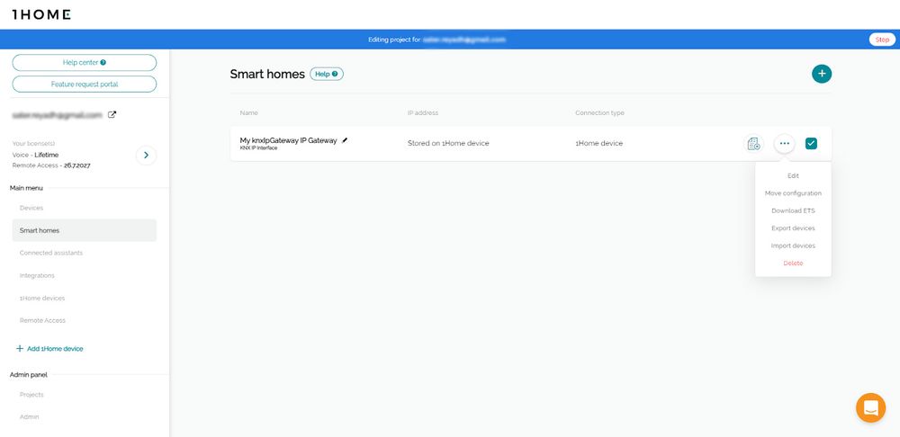 1Home Dashboard upgrades for integrators - September 2022